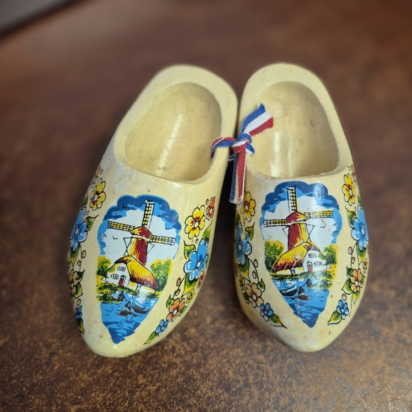 Accents | Vintage Minature Floral Clogs With Windmill Design | Poshmark
